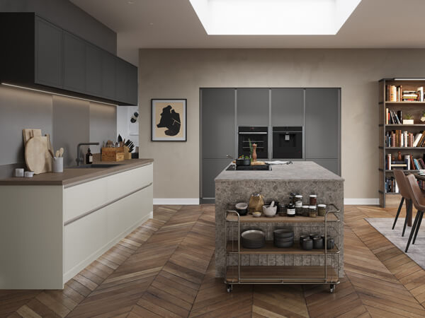 Melrose Kitchen | Painted Shaker Handleless Kitchen from Bon Accord ...